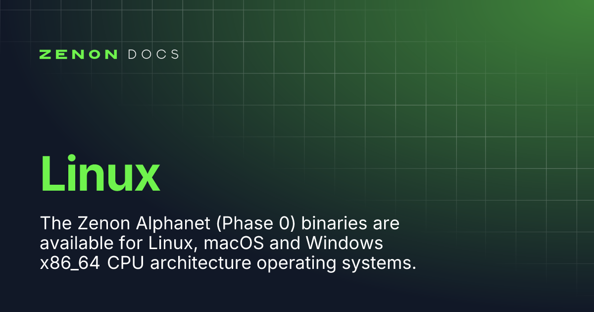 Linux | HyperCore | Zenon Docs